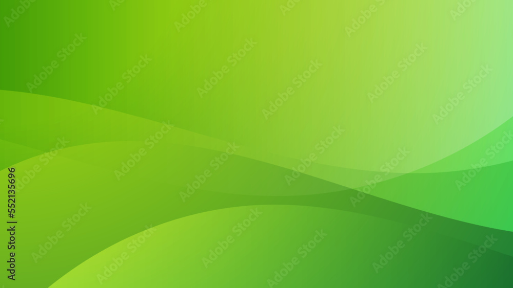 green wave background. Dynamic shape composition with smooth gradient ...