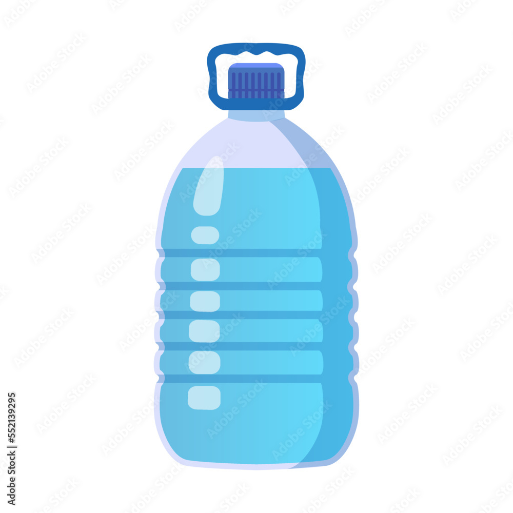 Water bottle. Cartoon vector illustration transparent container and ...