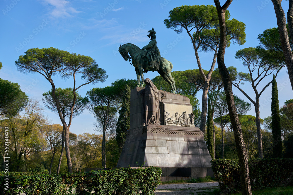 Monument to king Umberto I di Savoia, equestrian statue at Villa ...