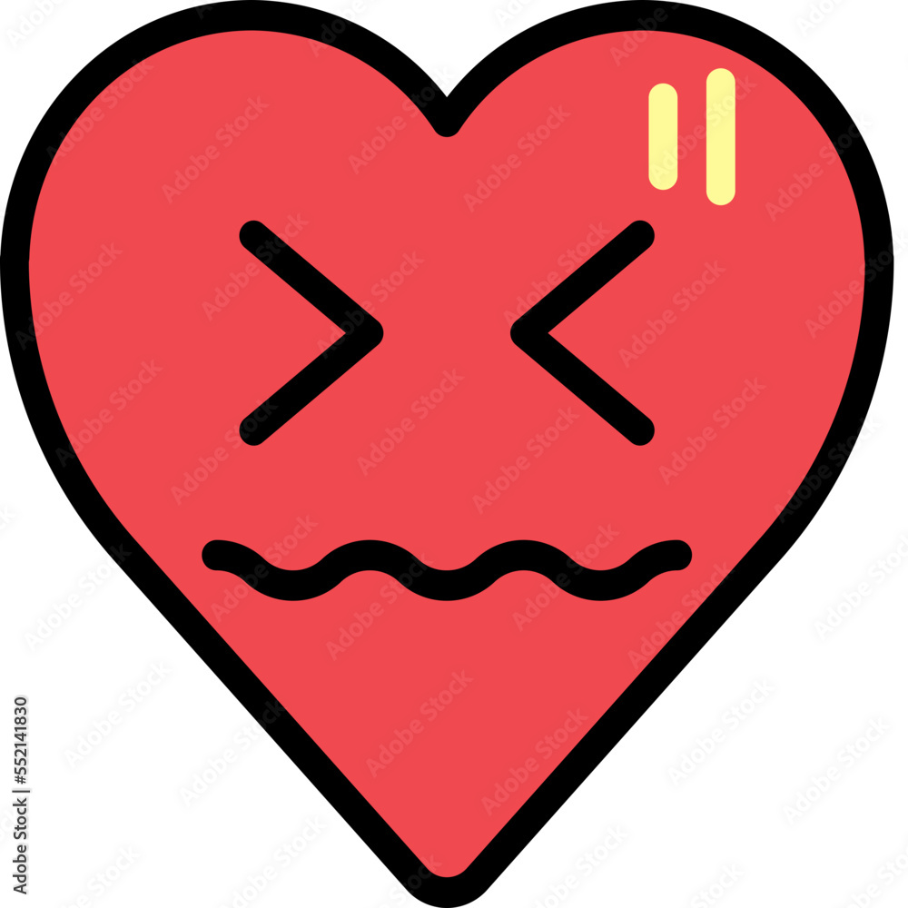 Confused heart emoji icon Stock Vector | Adobe Stock