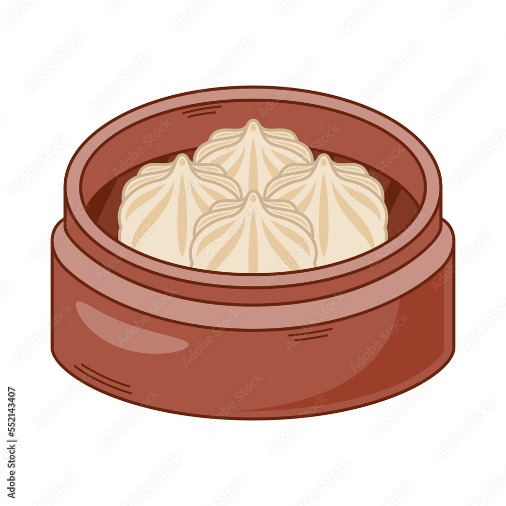 cartoon nikuman, japanese food vector isolated on white background ...