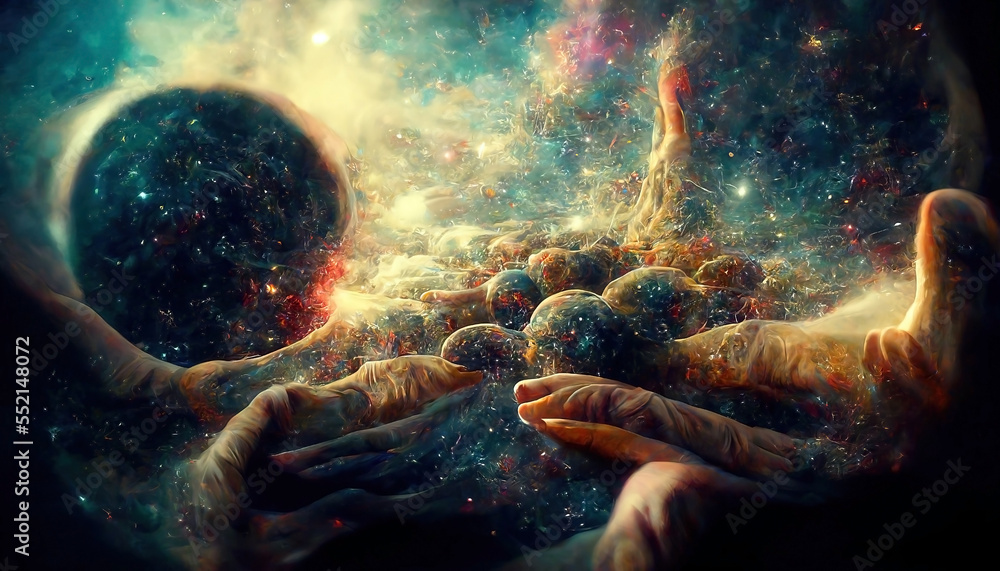 Creation of the universe with stars galaxies and nebulae Stock ...