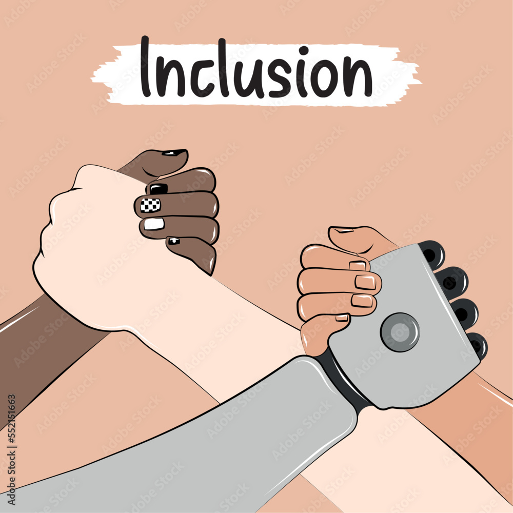 Group of hands doing informal handshake Diversity concept Vector ...