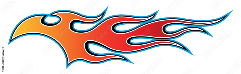 Racing flame car sticker tribal fire flame car decal fire tattoo vector ...