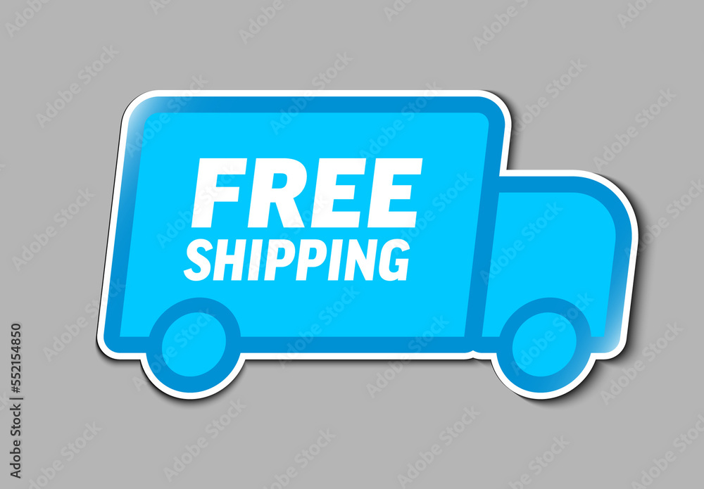 Free delivery shipping blue label tag sticker with car icon Stock ...