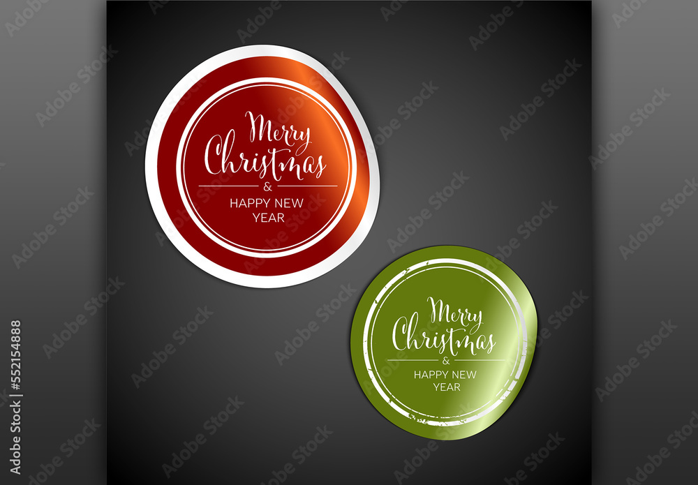Vector christmas labels and stickers - red and green tags Stock ...