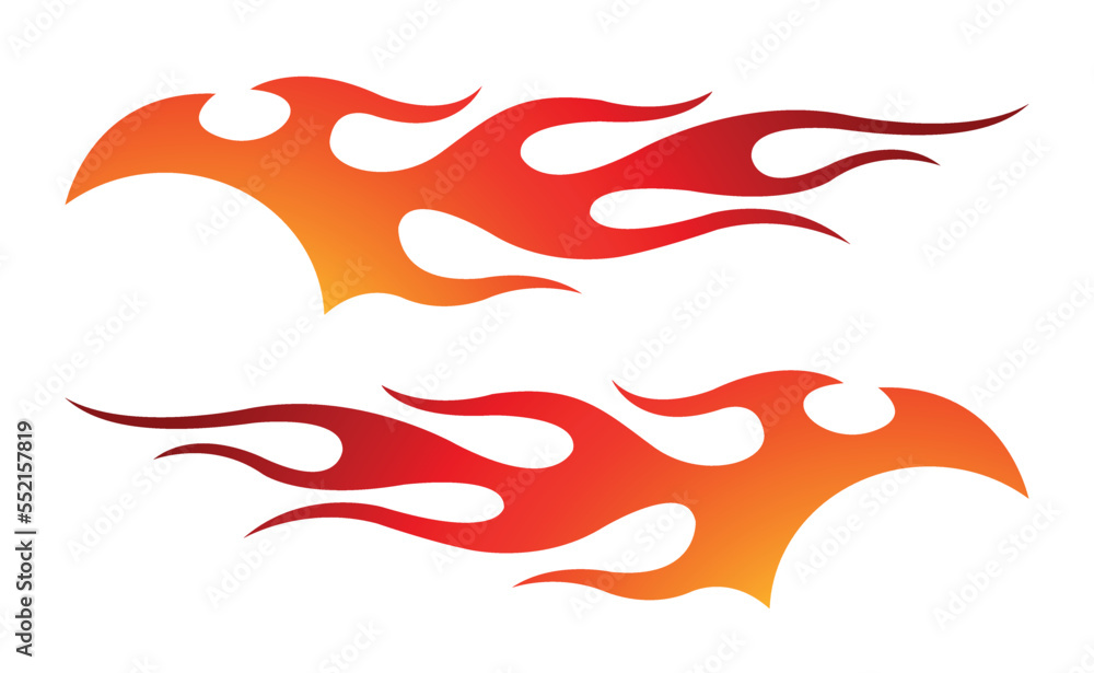 Tribal fire flame car tattoo motorcycle sticker race car decal vector ...