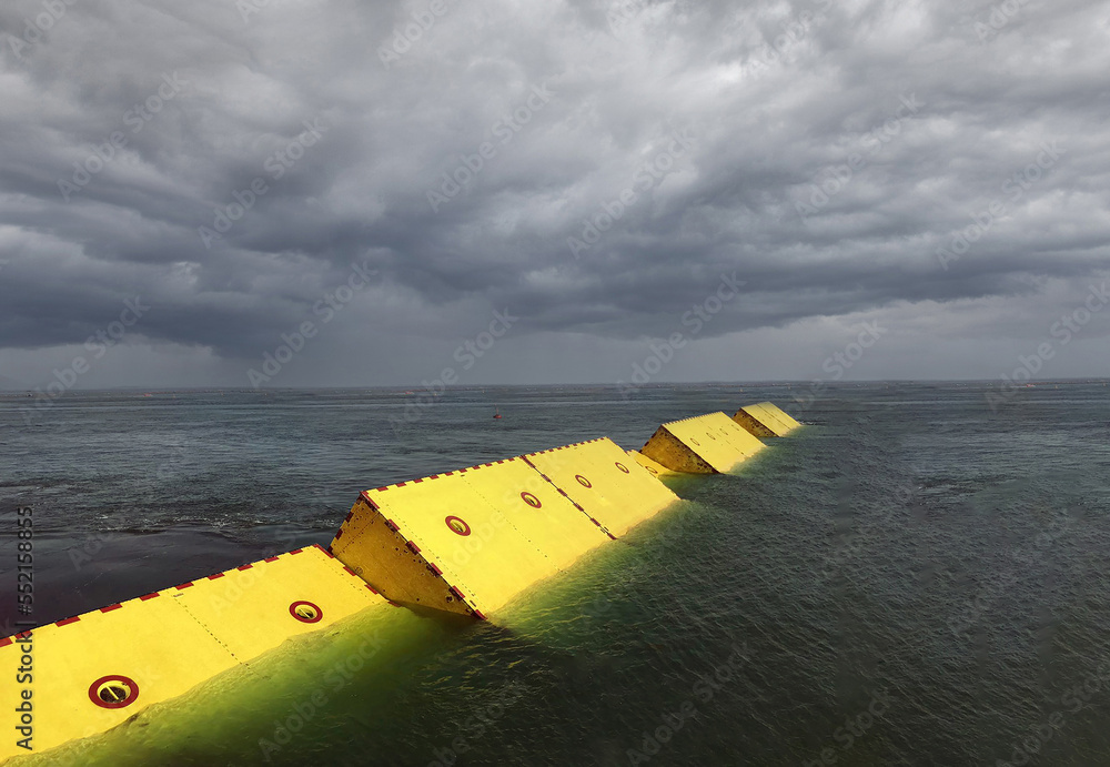 MOSE System in Venice, Italy at the sunset for defense against high ...