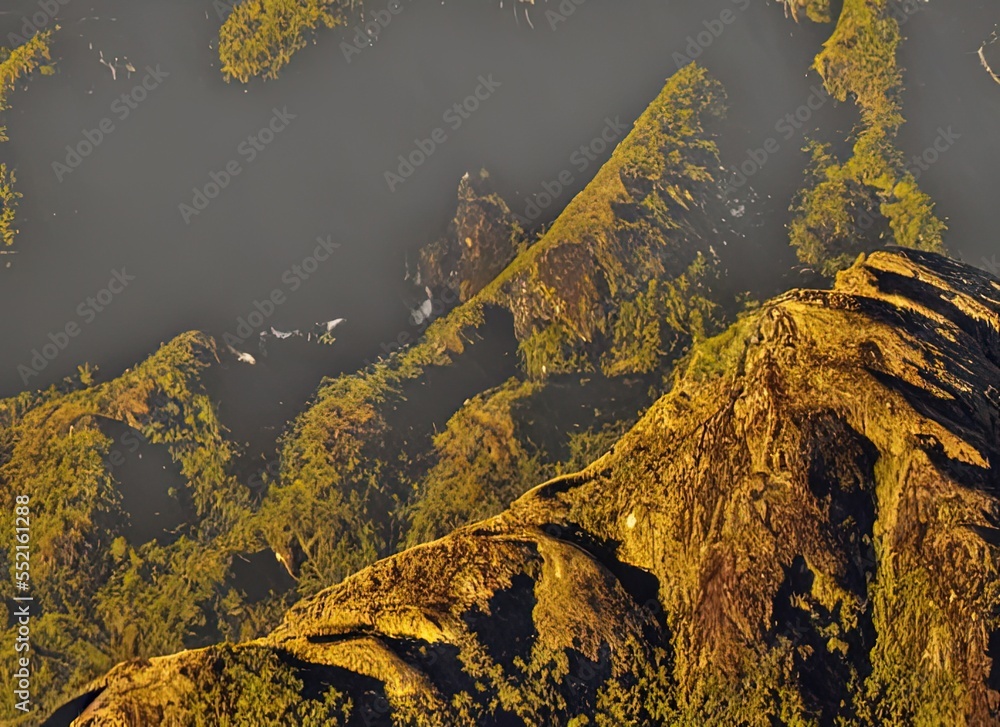 Giluwe Mountain in Papua New Guinea, Oceania. Artist Depiction Stock ...