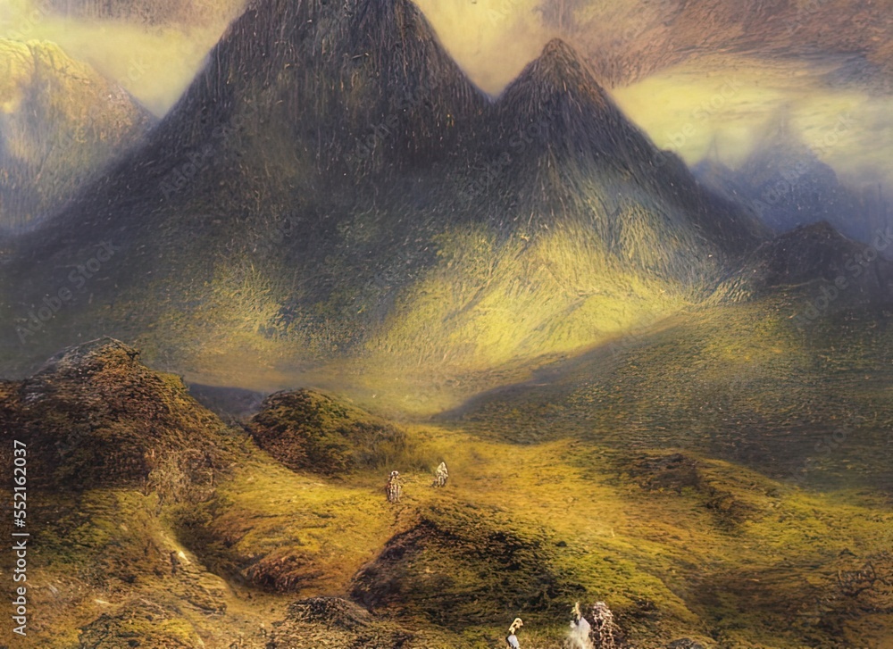 Cristobal Colon Mountain in Colombia, South America. Artist Depiction ...