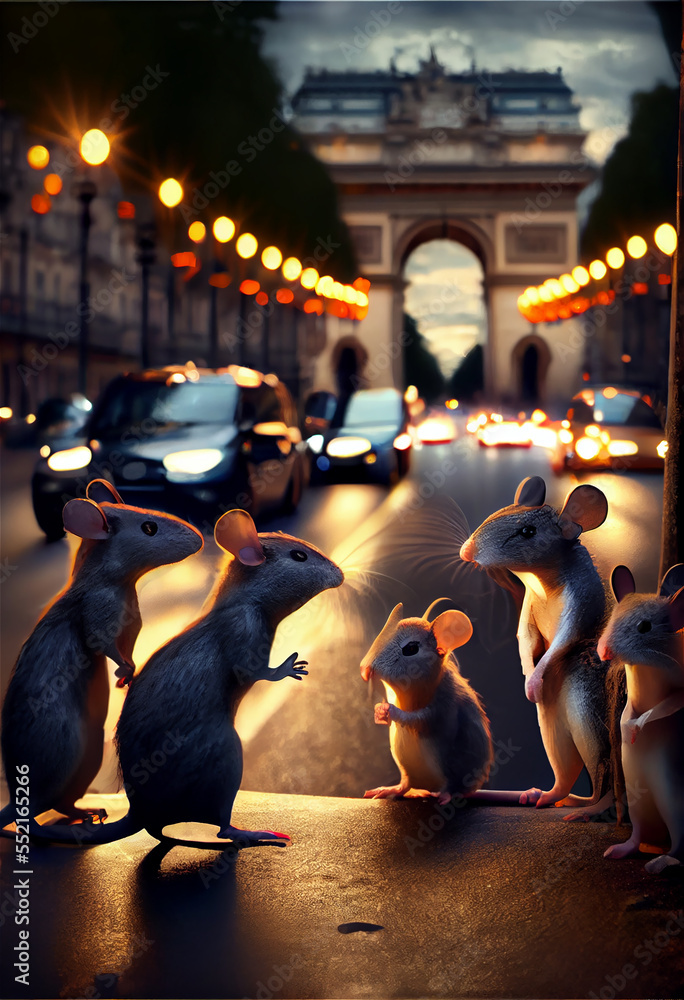 Parisian mice, mouse, paris, france, arc de triomphe, etoile, animal ...