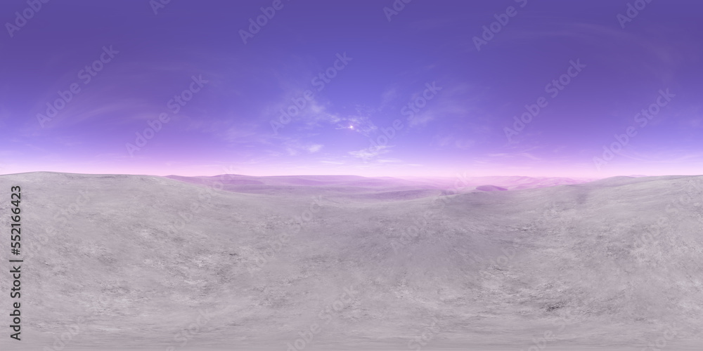 violet sky gray field 360 HDRI. environment, panorama, 3d rendering ...