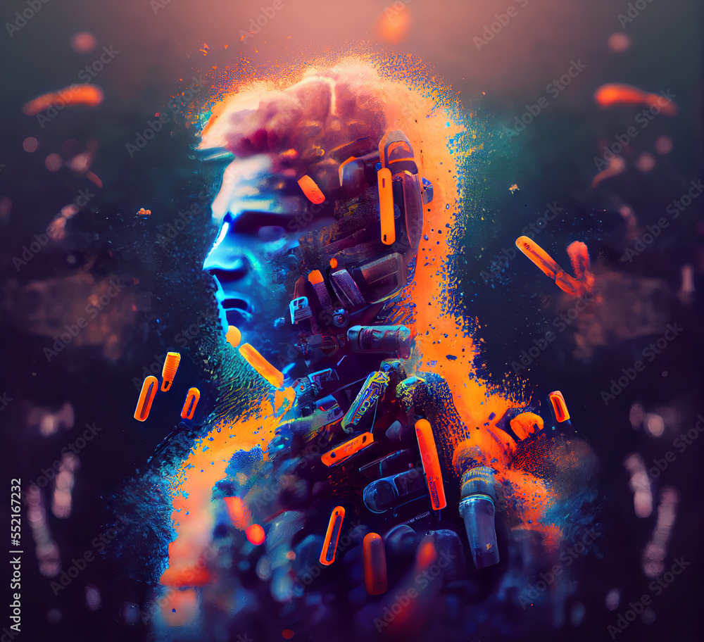 AMR Antimicrobial resistance - illustration of a man with bacterias ... AMR Antimicrobial resistance - illustration of a man with bacterias ...