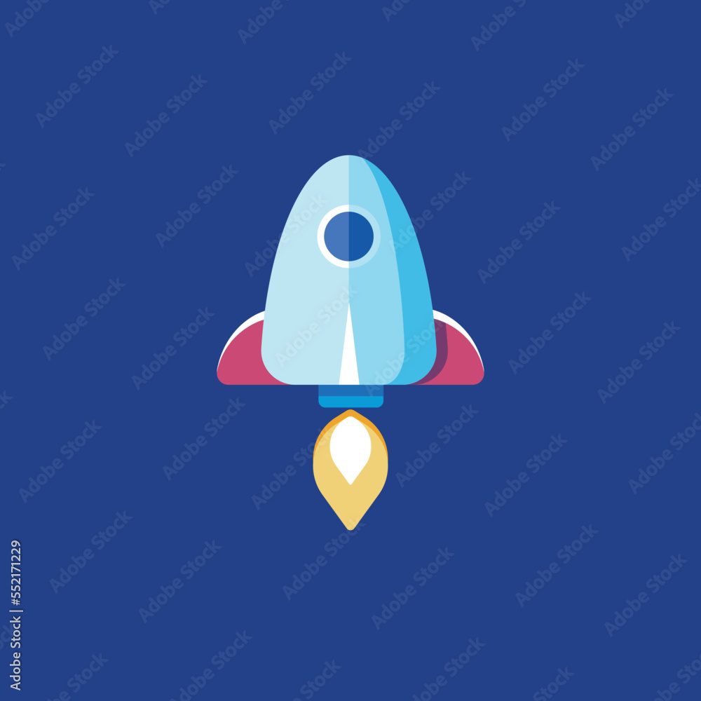 Vector rocket icon. Startup illustration. Simple symbol isolated on ...