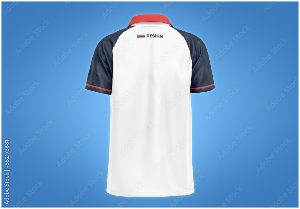 Polo Raglan Mockup - Back View Stock Template | Adobe Stock