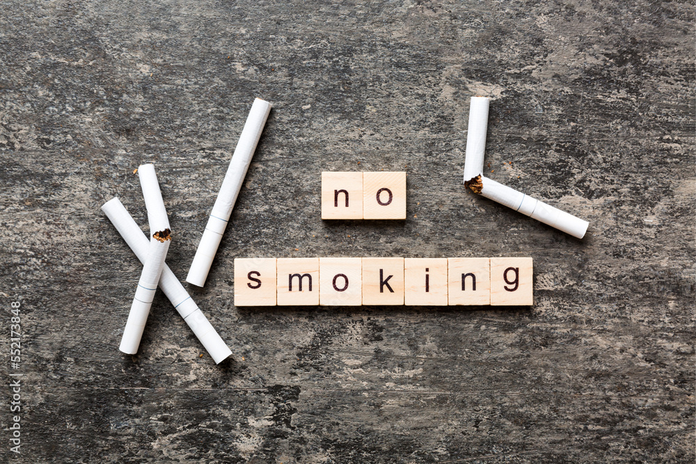Cigarette And Wooden Blocks, Broken cigarette on table background, No ...