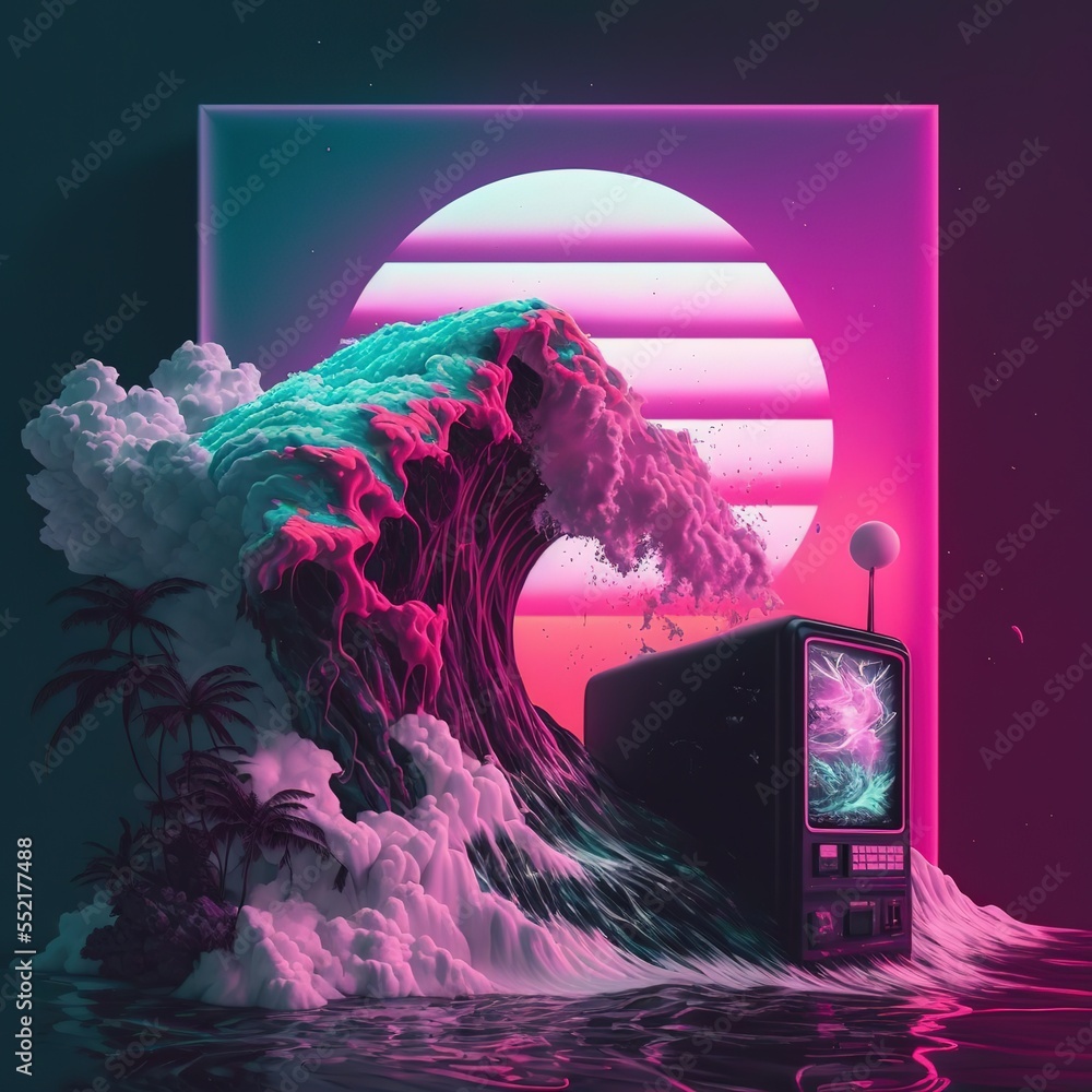 Art Work in the style of the 90s, a stylish composition of objects of ...