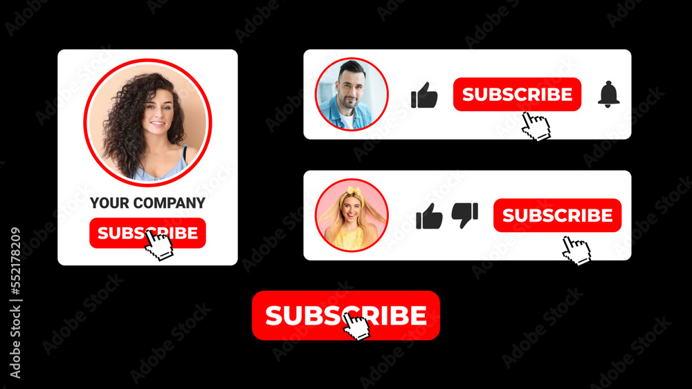 Subscribe Notification Stock Template | Adobe Stock