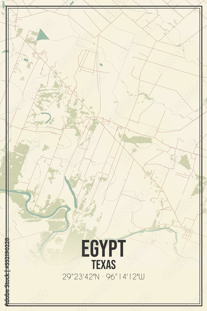 Fototapeta mapa świata dla dzieci Retro US city map of Egypt, Texas ...