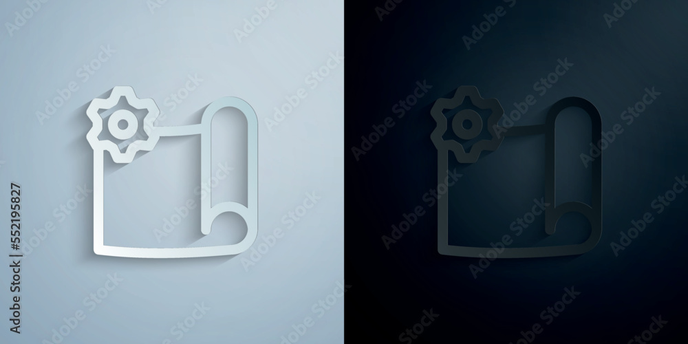 Document gear paper icon with shadow vector illustration Stock Vector ...