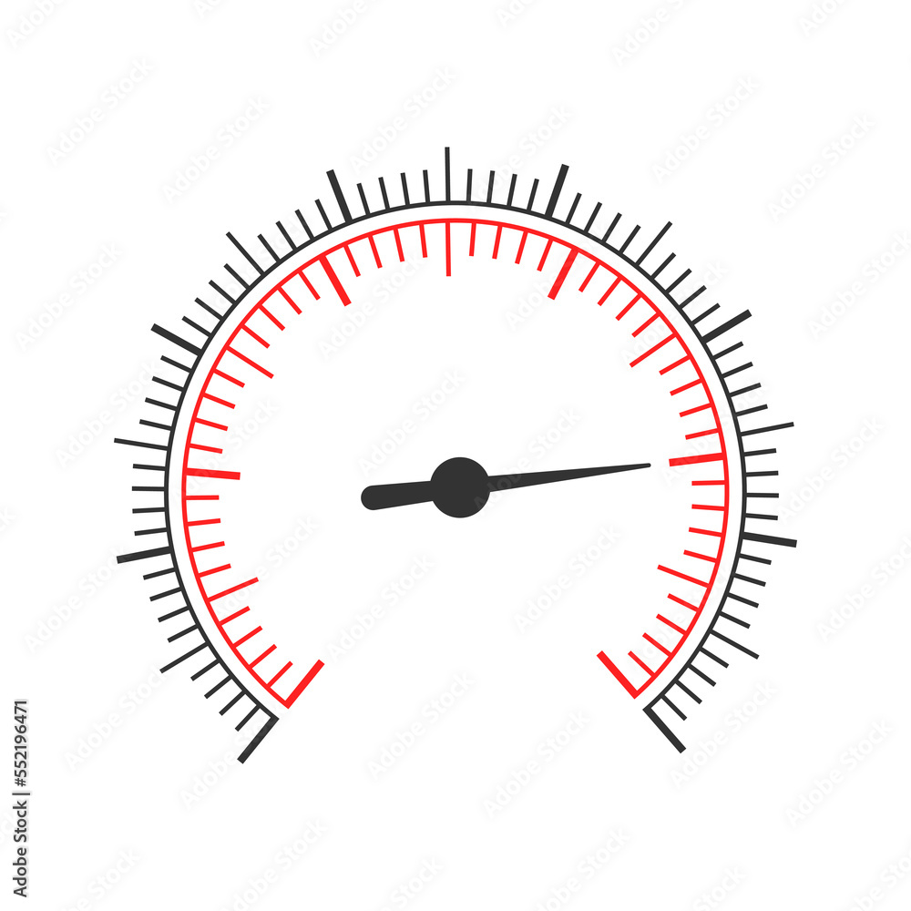 Measuring scale with two roaund charts and arrow. Template of pressure ...