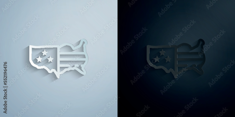 Usa, map paper icon with shadow vector illustration Stock Vector ...