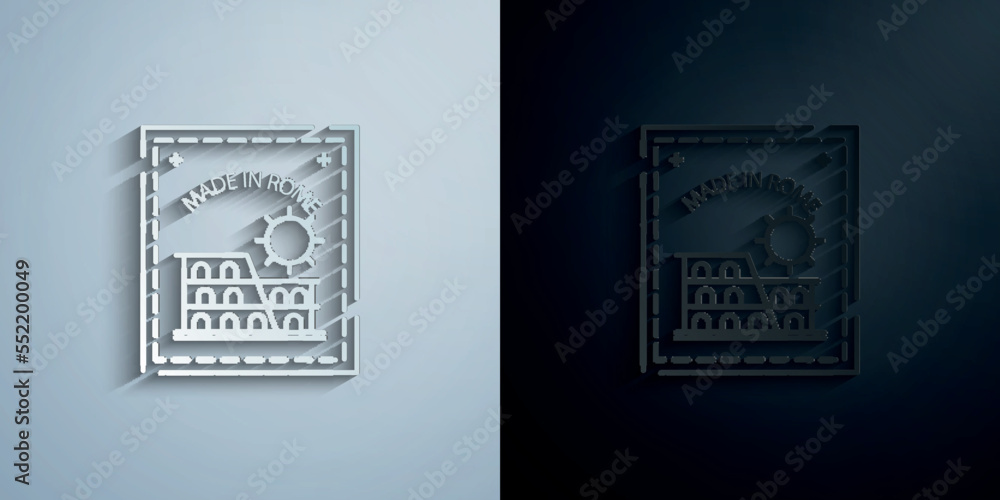 Passport stamp, visa, rome, made in rome paper icon with shadow vector ...