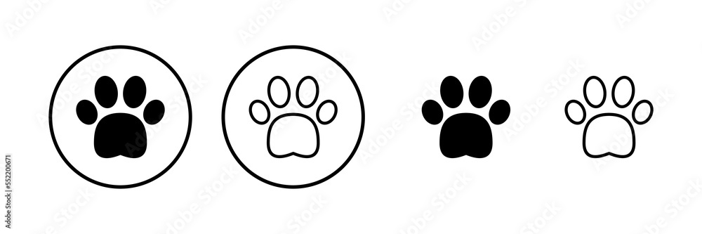 Paw icon vector illustration. paw print sign and symbol. dog or cat paw ...