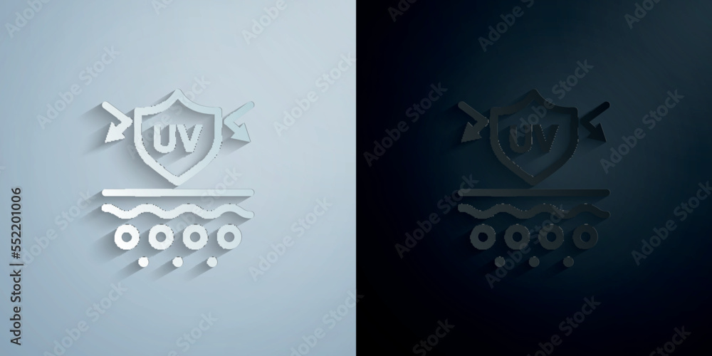 Ultraviolet, skin paper icon with shadow vector illustration Stock ...