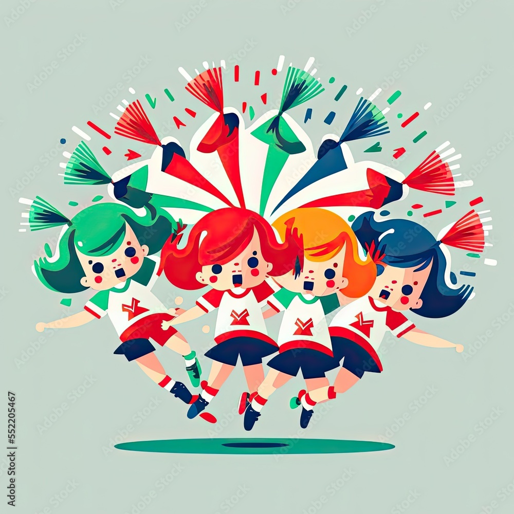 Cheerleader Girls, Cheerleading teams, Cheerleader girls with pompoms ...