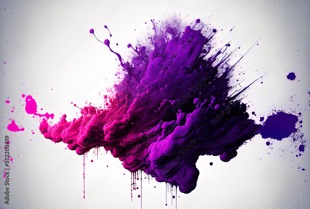Purple splash with a gradient ink explosion. Generative AI Stock ...