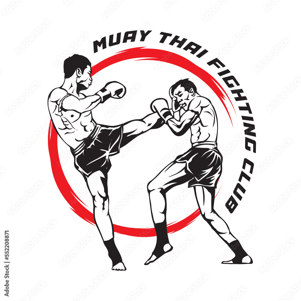 Muay Thai boxing martial art vector illustration, perfect for t shirt ...