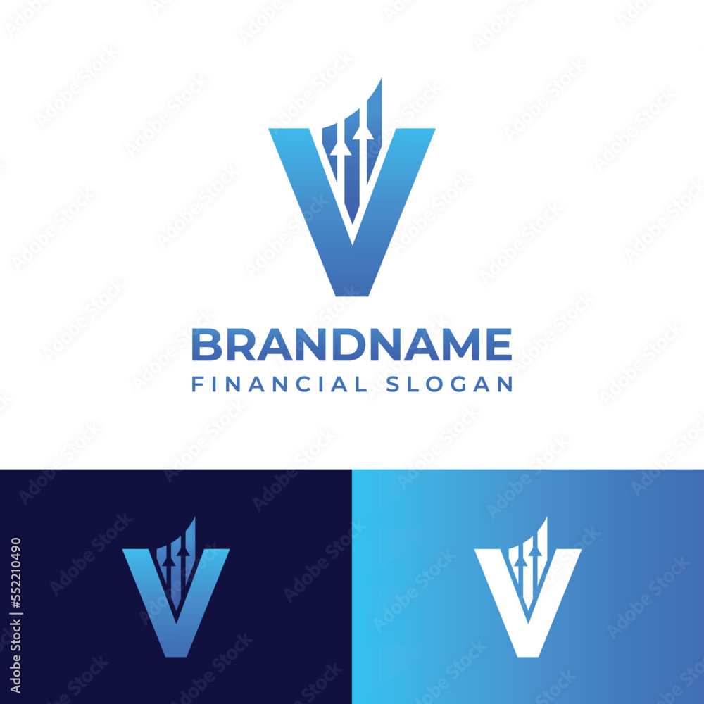 Letter V Financial Chart Logo, suitable for any business related to ...