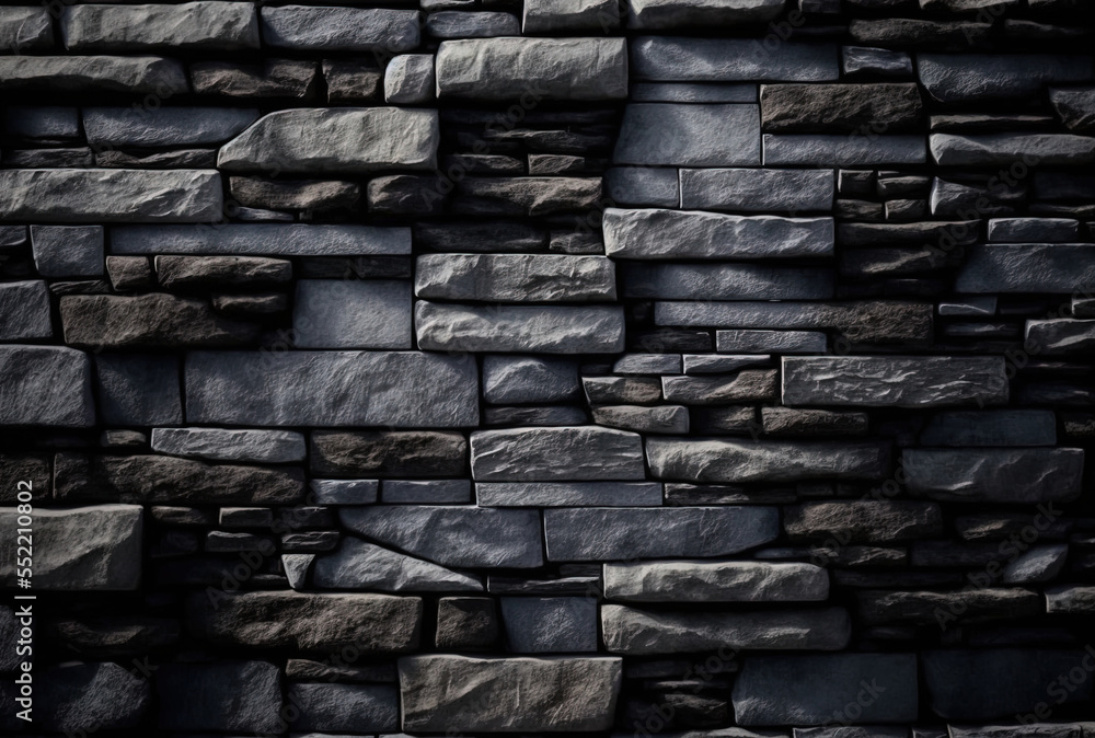 Stone gray wall constructed of unfinished, rough stone backdrop texture ...