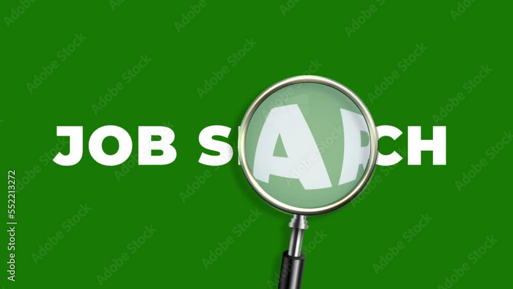 job search Text under Magnifying Glass motion animation concept.4K ...