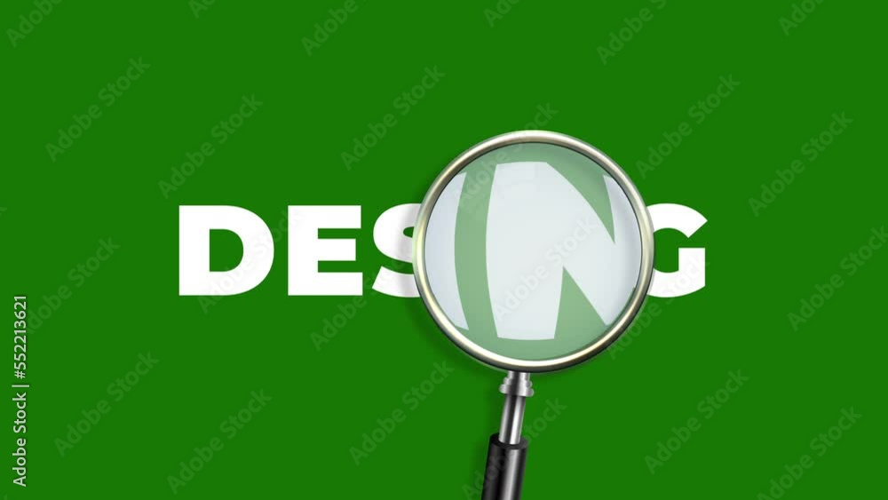 desing Text under Magnifying Glass motion animation concept.4K motion ...