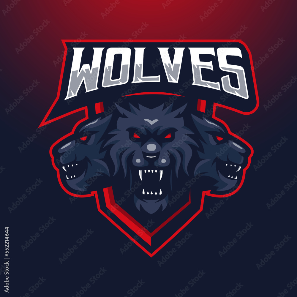 Wolf esport logo design vector for team sports and gaming Stock Vector ...