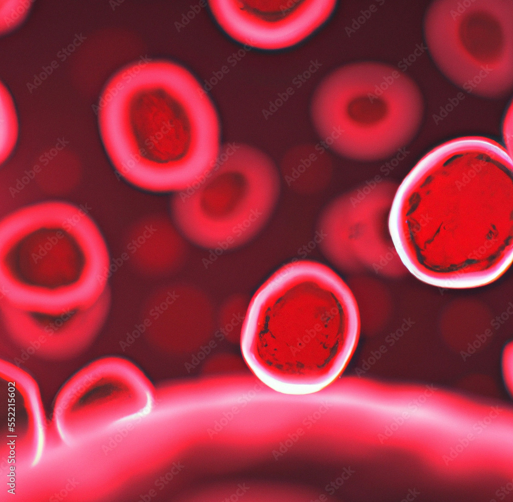 High Resolution Image of Microscopic Red Blood Cells Stock Illustration ...