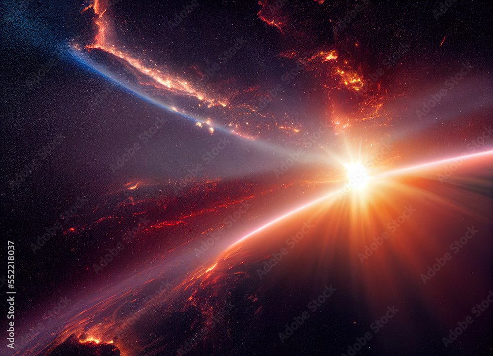 Apocalypse crash on earth mattepainting in space hubble spacex epic ...