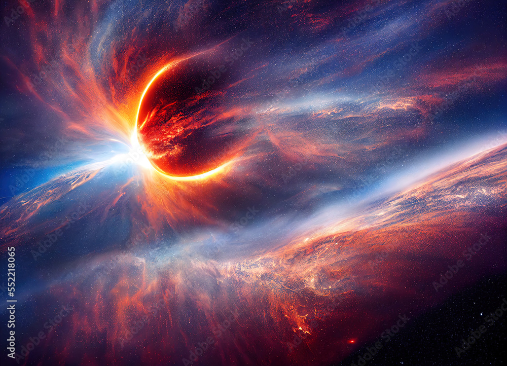Apocalypse crash on earth mattepainting in space hubble spacex epic ...