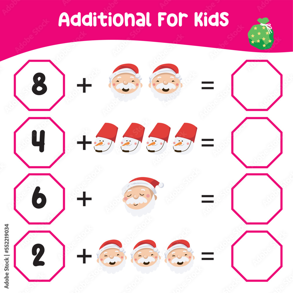 Count and match activity for children. Educational printable math ...