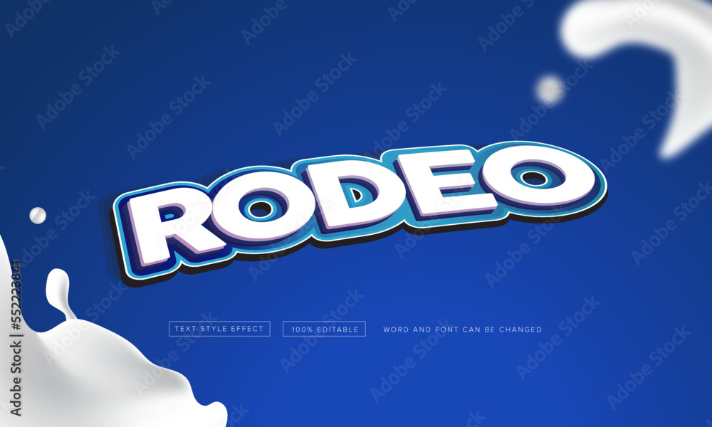 Rodeo with milk Text effect editable Stock Vector | Adobe Stock