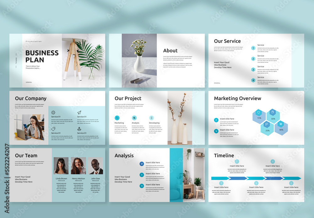 Business Plan Presentation Layout Stock Template | Adobe Stock