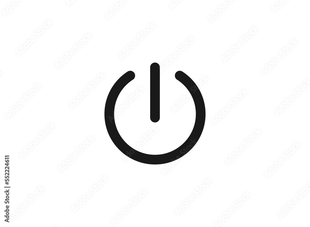 Power icon on white background. Stock Vector | Adobe Stock