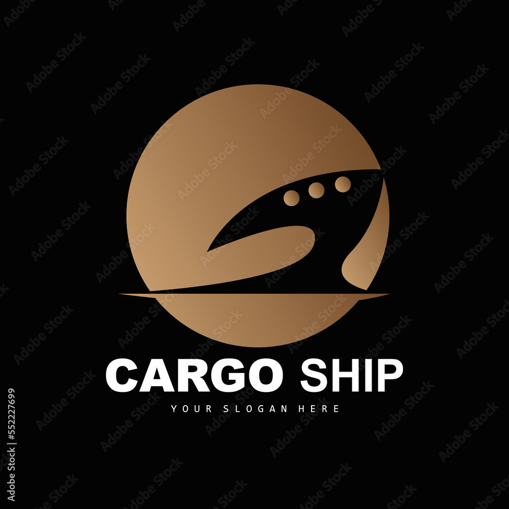 Cargo Ship Logo, Fast Cargo Ship Vector, Sailboat, Design For Ship ...