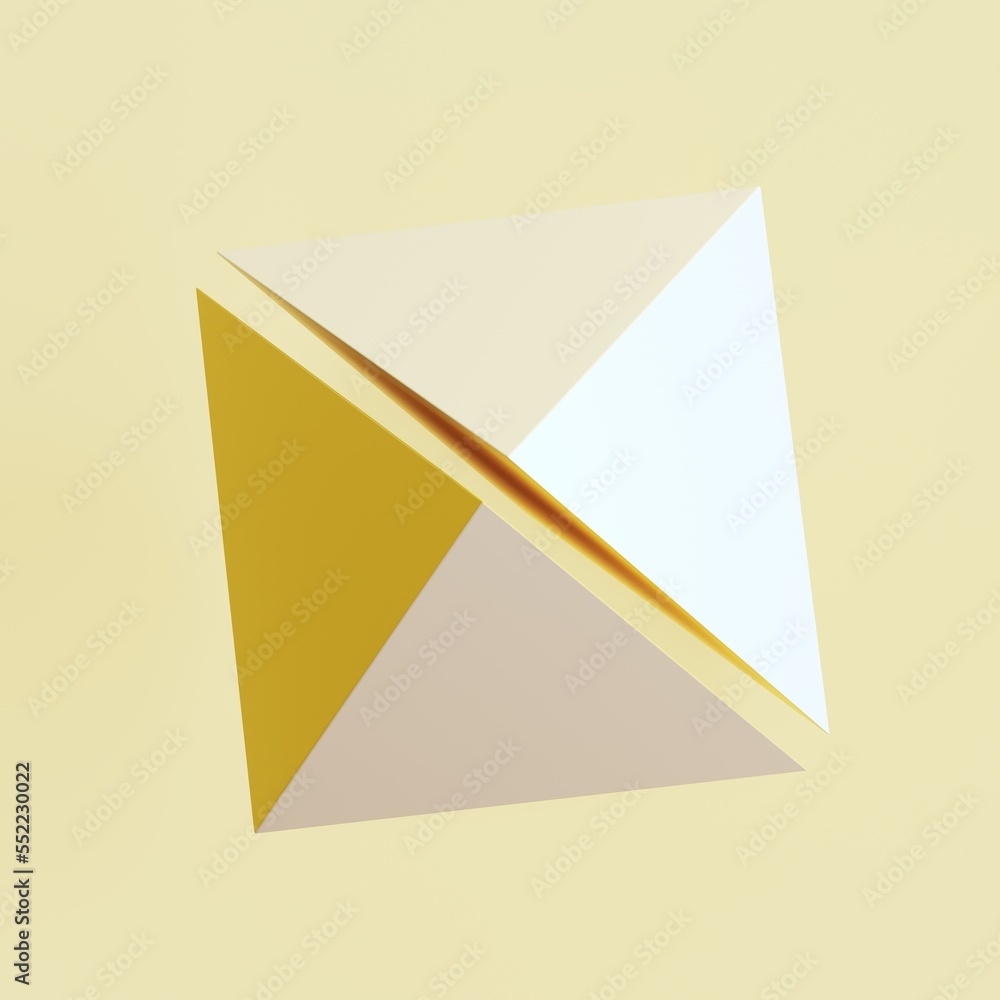 Color Cube shape geometry slice concept idea. 3D render. Geometry ...