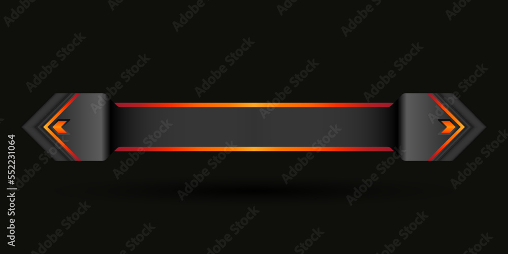 Abstract black game title button, futuristic technology title banner ...