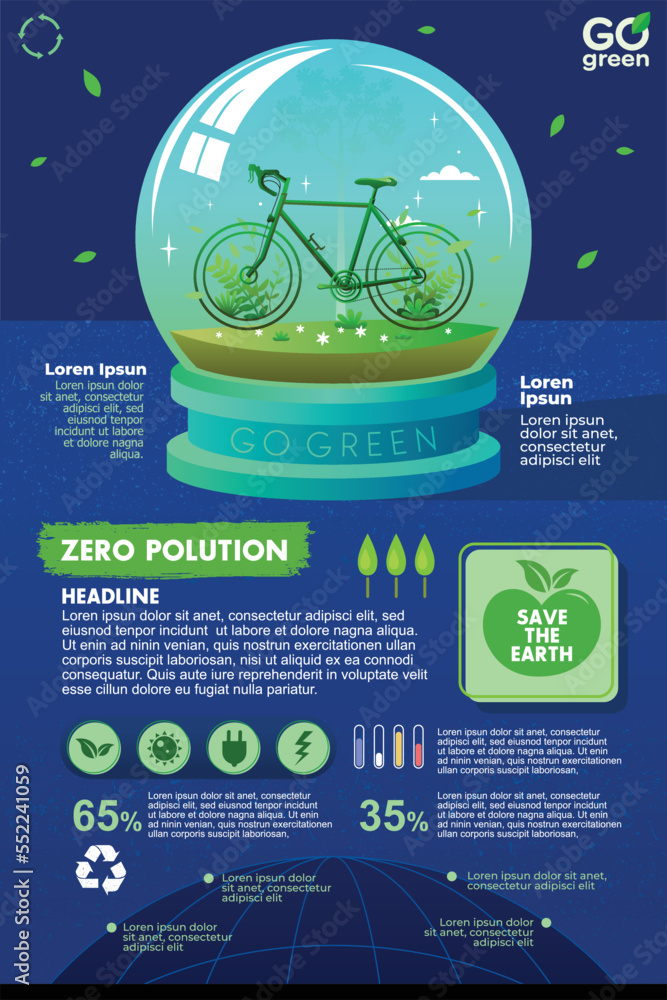 World Environment Day Infographic. Go Green Save the world Concept ...