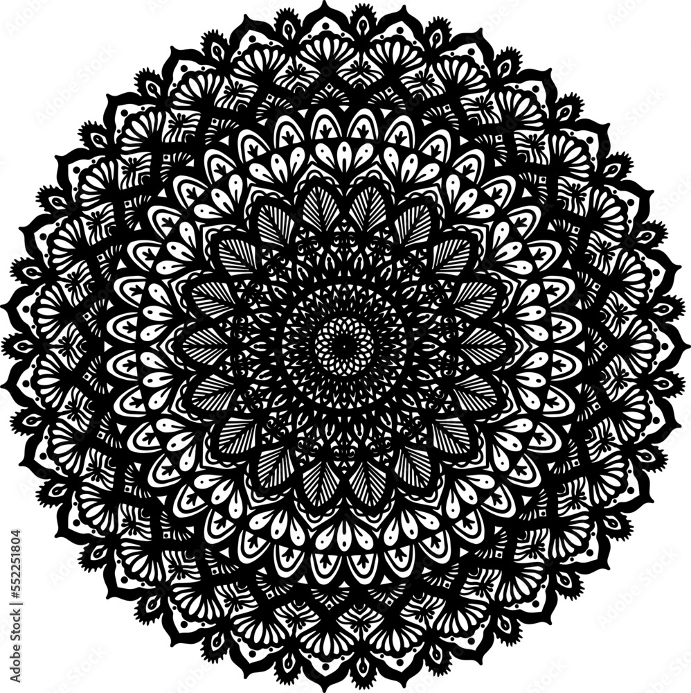 Mandala Line Drawn Pattern Background for coloring page, invitation ...