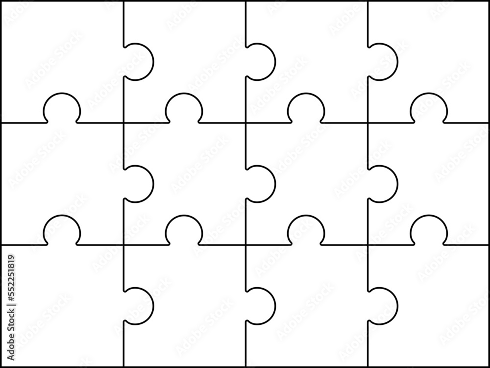 3 per 4 Puzzle Line Pattern rectangle Stock Vector | Adobe Stock